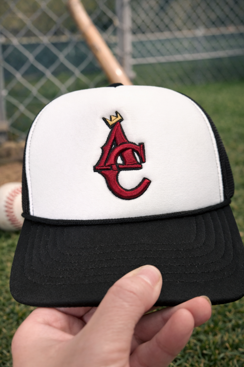 Embroidered Puff AC Kings Black/White Trucker Hat – Graphics 22