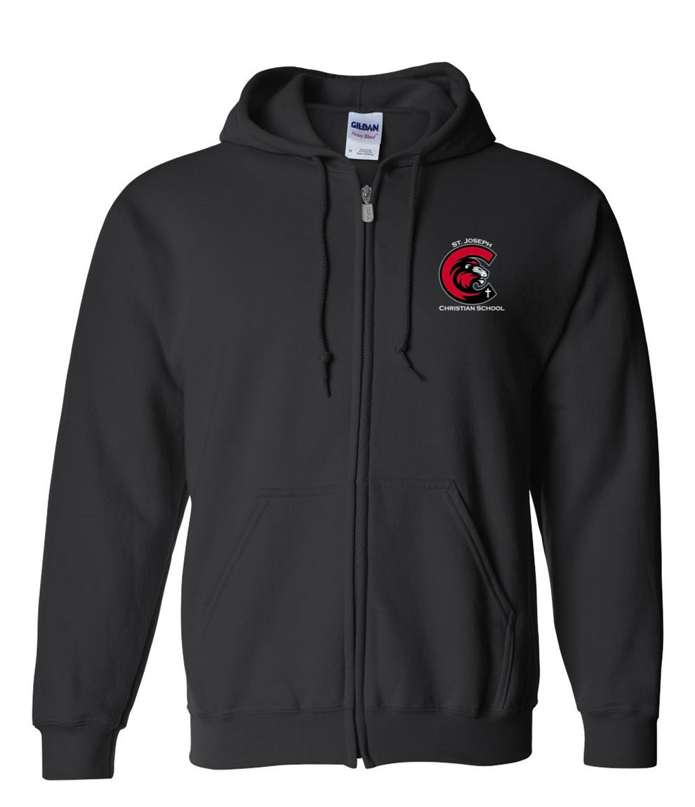 Adult SJCS Left Chest Logo Black Hooded Jacket – Graphics 22